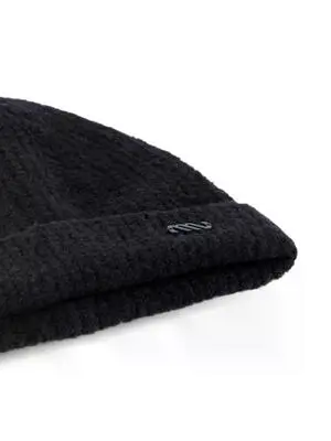 MASSIMO OSTI STUDIO Bouclé Beanie With Logo Plaque