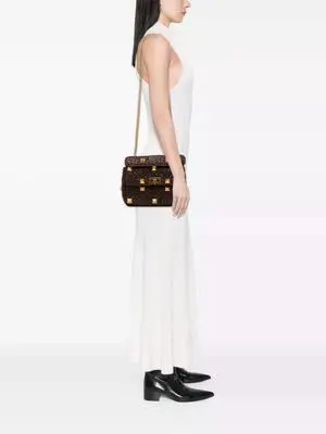 Valentino Garavani 2018-2026 Medium Raffia Roman Stud Satchel