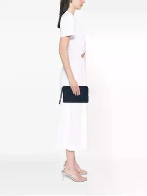 Loewe 2018 Embossed Anagram Calfskin Repeat Double Flat Pouch Clutch Bag