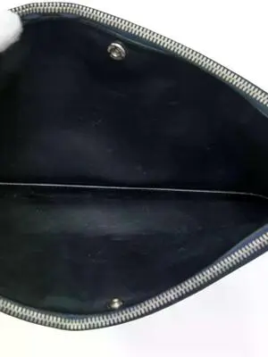 Loewe 2018 Embossed Anagram Calfskin Repeat Double Flat Pouch Clutch Bag