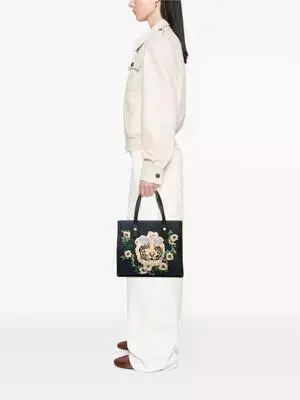 Gucci Embroidered Tiger Denim Tote Bag