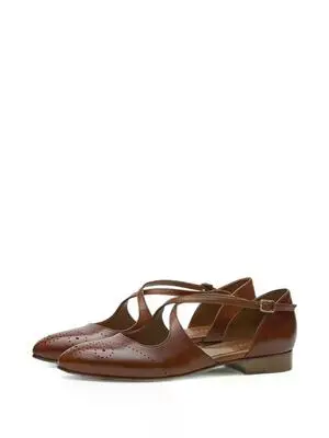 LOTTUSSE Smithson Crossover-strap Ballet Flats - Brown