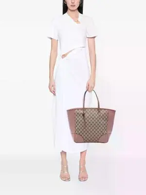 Gucci 2016-2026 Gg Canvas And Leather Bree Tote Bag - Neutrals