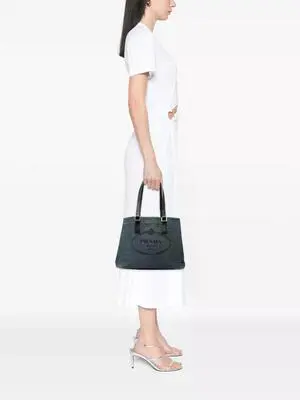 Prada 2000-2026 Logo Denim Tote Bag