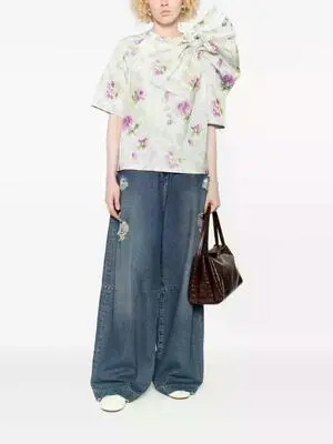 Loewe Floral-print Draped Blouse