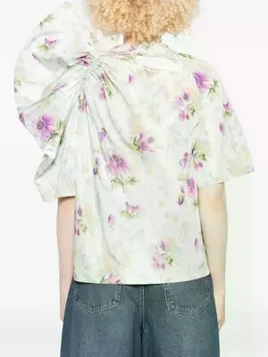 Loewe Floral-print Draped Blouse