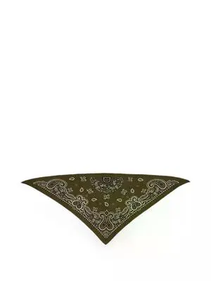 FERRAGAMO Arabesque-print Triangle Scarf - Green