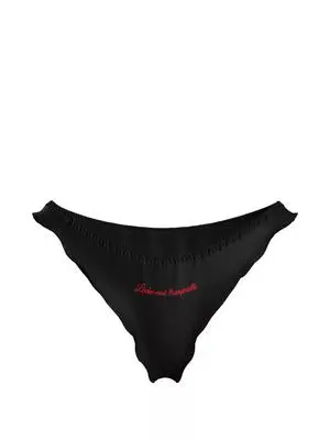 SCANDALE Dédicace Ruffled Embroidered Briefs - Black