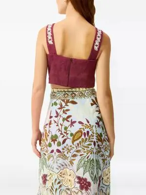 MARIE OLIVER Payton Embroidered Cropped Top