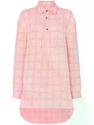 JW Anderson Bubblegum Logo Grid Tunic Linen Shirt