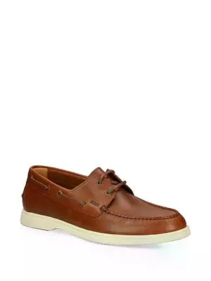 BOSS Lace-up Leather Boat Shoes