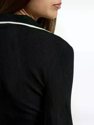 Elisabetta Franchi Ribbed-knit Logo Plaque Polo Shirt
