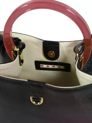 Marni Leather Pannier Bucket Bag