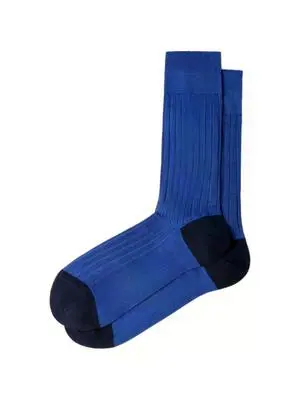 HACKETT LONDON Ribbed-knit Mercerised-finish Socks