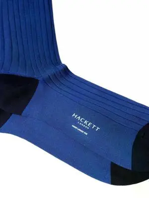 HACKETT LONDON Ribbed-knit Mercerised-finish Socks