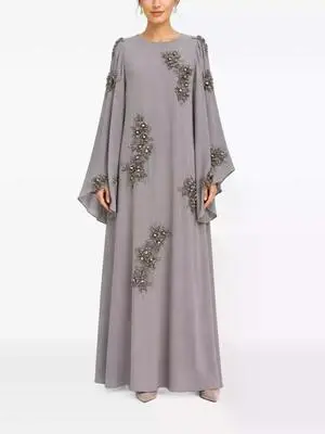 LOODYANA Embroidered Maxi Dress - Grey