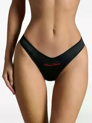 SCANDALE Dédicace Embroidered Thong - Black