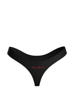 SCANDALE Dédicace Embroidered Thong - Black