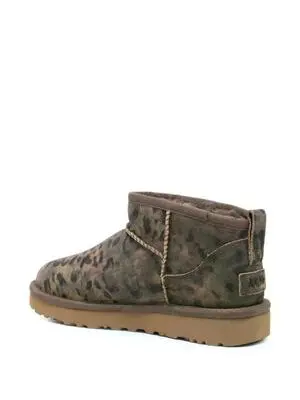 UGG Classic Ultra Mini Leopard Print Ankle Boots