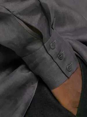 CORTANA Mandarin Collar Button-up Shirt