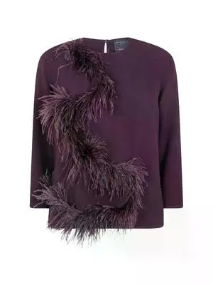 Antonelli Firenze Feather-trim Long-sleeved Blouse