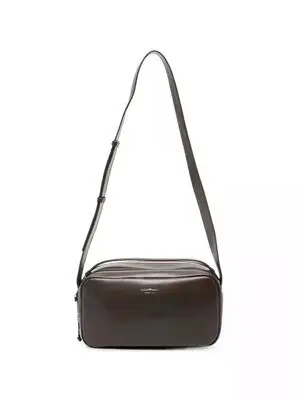 Emporio Armani Logo-print Leather Shoulder Bag - Brown