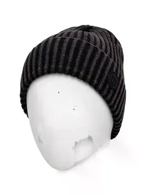 AAPE BY *A BATHING APE Logo-patch Ribbed-knit Beanie - Black
