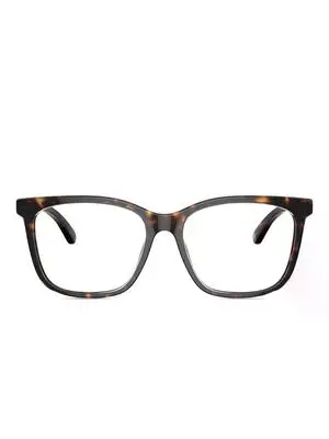 Emporio Armani Tortoiseshell-effect Rectangle-frame Glasses - Brown