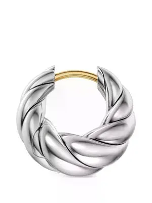 David Yurman Sculpted Cable Tapered Hoop Earrings