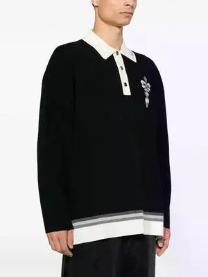 Amiri Logo-embroidered Striped-trim Polo Shirt