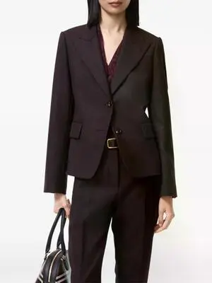 Burberry Checked Wool Tailored Jacket