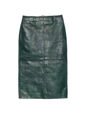 THE FRANKIE SHOP Bottle Croc-effect Pencil Skirt