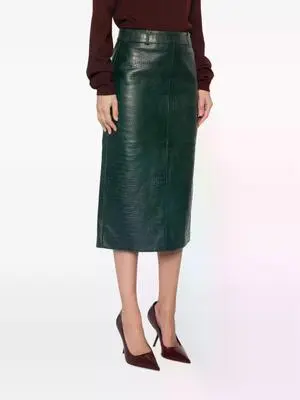 THE FRANKIE SHOP Bottle Croc-effect Pencil Skirt