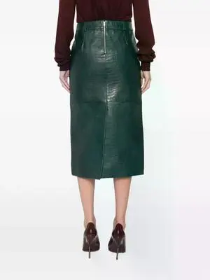 THE FRANKIE SHOP Bottle Croc-effect Pencil Skirt