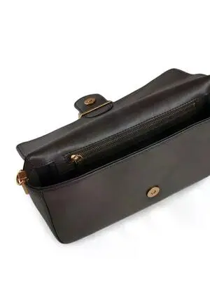 Pinko Love Birds Leather Shoulder Bag - Brown