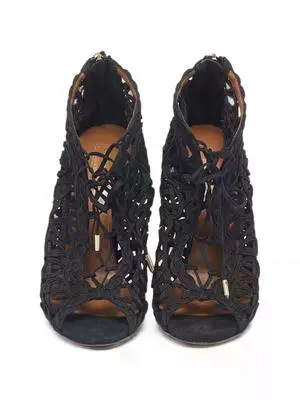 AQUAZZURA Lace Peep-toe Heeled Pumps