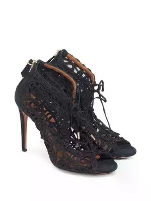 AQUAZZURA Lace Peep-toe Heeled Pumps