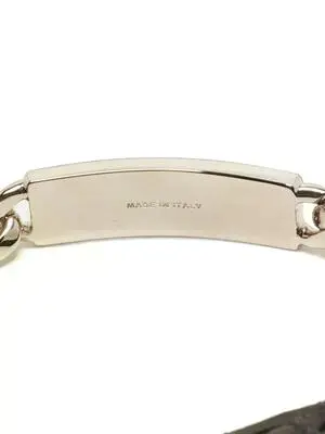 Miu Miu Logo Plaque Leather Bracelet