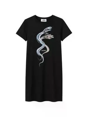 LEO Psyche Dragon Graphic T-shirt Mini Dress