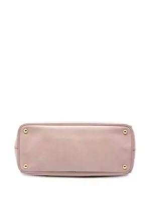 Prada 2010-2026 Large Saffiano Lux Galleria Double Zip Satchel - Brown
