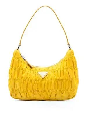 Prada 2019-2026 Tessuto Gaufre Re Edition Shoulder Bag - Yellow