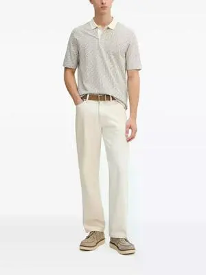 Armani Exchange Monogram-print Short-sleeve Polo Shirt