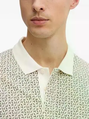 Armani Exchange Monogram-print Short-sleeve Polo Shirt