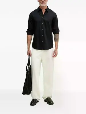 Armani Exchange Logo-embroidered Long-sleeve Shirt