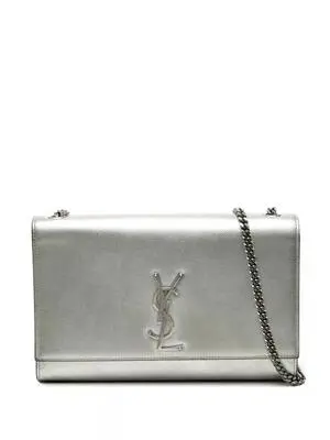 Saint Laurent 2018 Medium Metallic Grain De Poudre Monogram Kate Crossbody Bag
