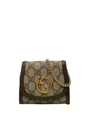Gucci Gg Supreme Blondie Wallet On Chain Crossbody Bag - Neutrals