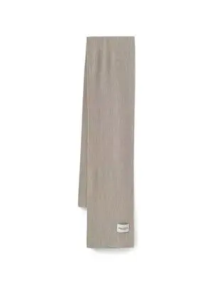 Marc O'polo Ribbed-knit Logo-patch Scarf