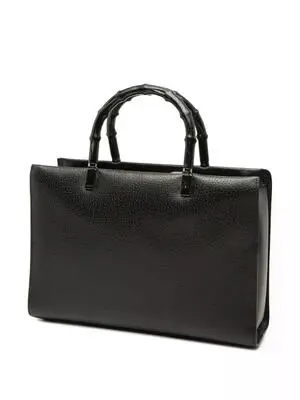 Gucci Grained Calfskin Bamboo Handbag