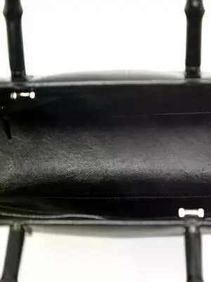 Gucci Grained Calfskin Bamboo Handbag