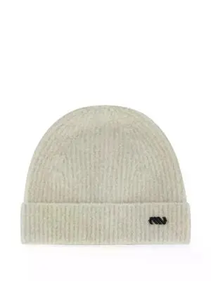 MASSIMO OSTI STUDIO Felted Logo-plaque Ribbed Beanie Hat - Neutrals
